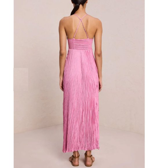 A.L.C. | Dresses | Alc Angelina Plisse Satin Pleated Dress In Chateau Rose | Poshmark